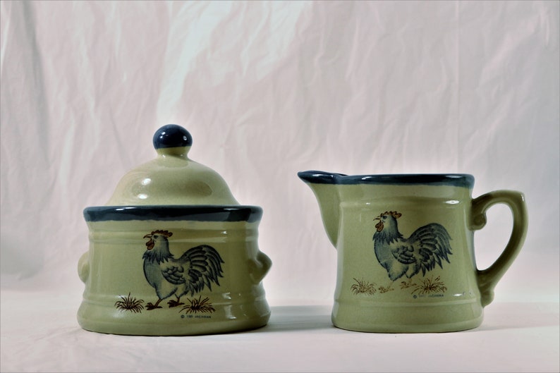 Jacaman Stoneware Creamer and Sugar With Three Coffee Cups - Etsy