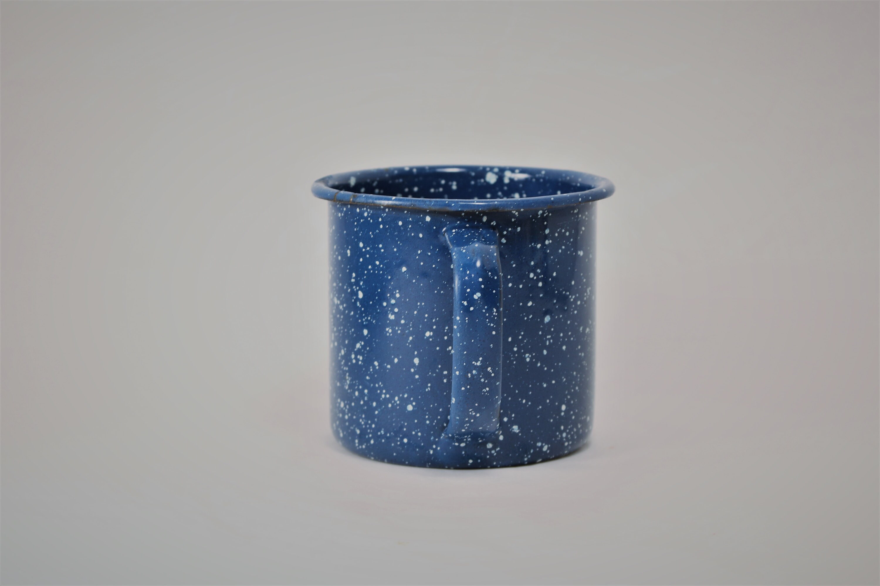 Blue Speckled Enamel Camping Mug, 12 Oz, Vintage Metal Cup - Etsy