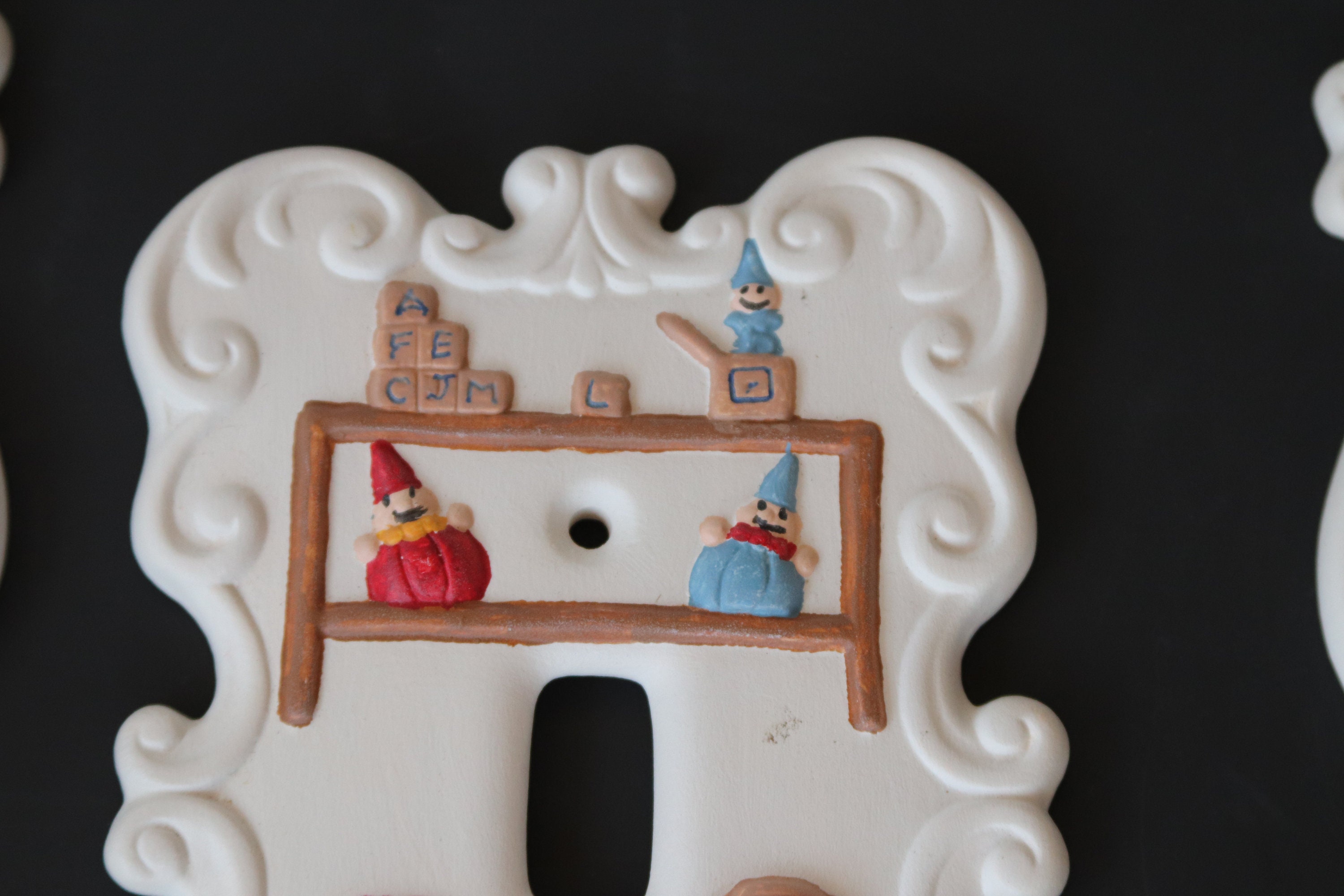 Raggedy Ann and Andy Switchplate, Vintage Ceramic Rag Doll Light Switch ...