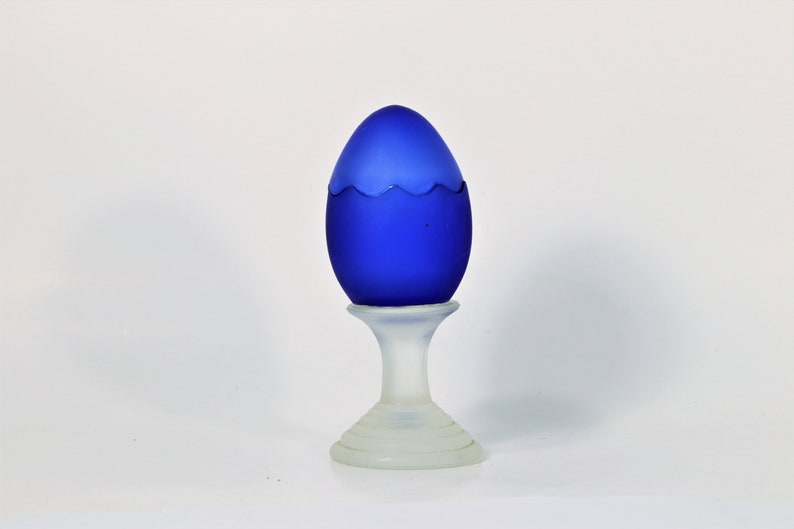 Vintage Egg Shaped Glass Trinket Dish Footed Clear Glass - Etsy