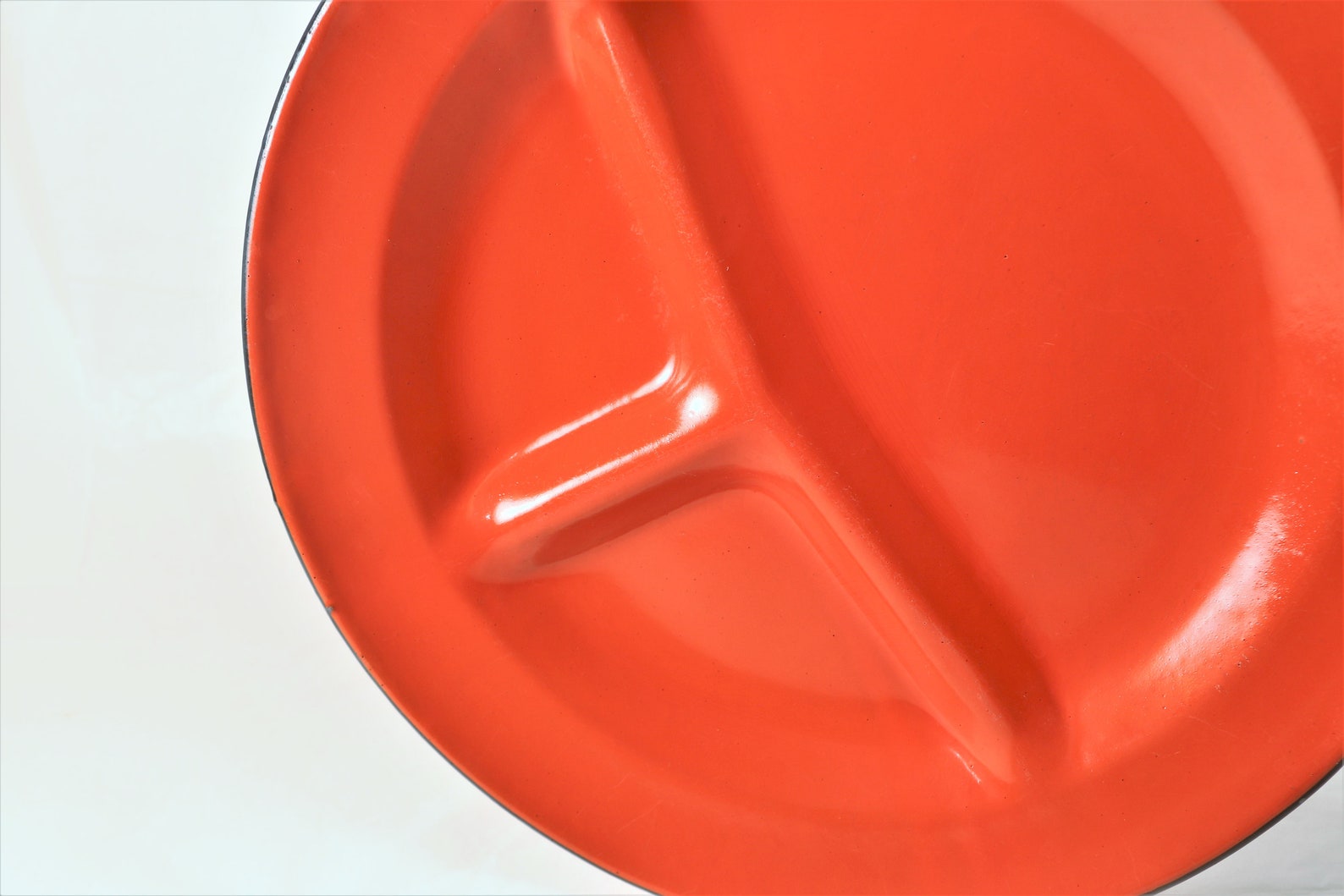 Vintage Red Enamel Divided Plate, Camping Dinnerware - Etsy
