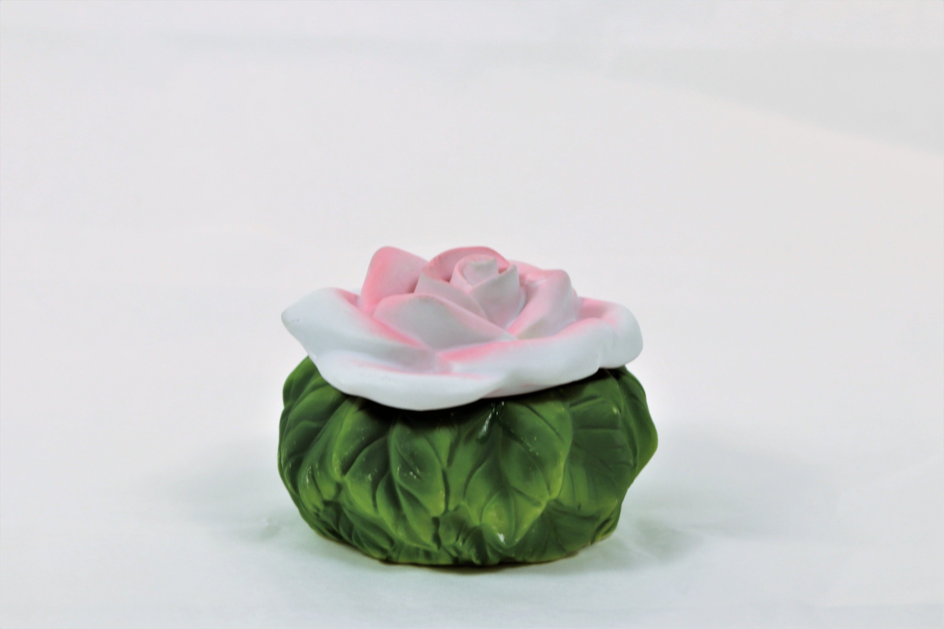 Rose Porcelain Trinket Box Pink Bisque Rose Vintage Ring - Etsy