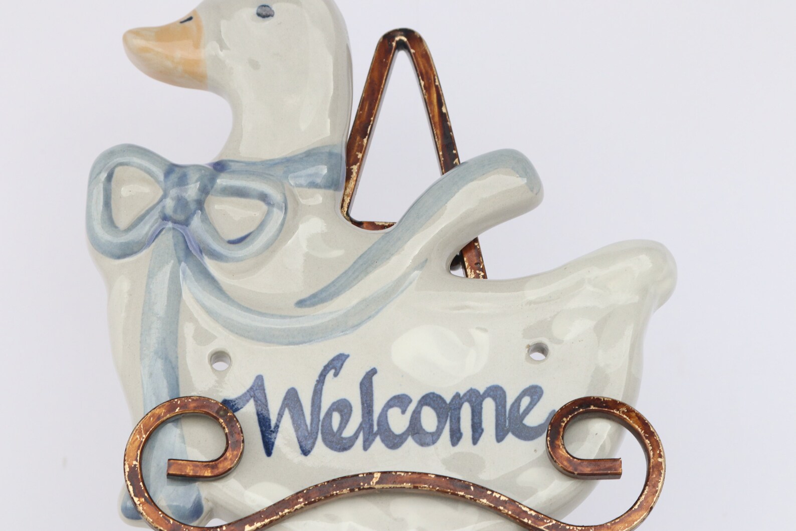 Welcome Sign Goose, Louisville Stoneware Gaggle of Geese Welcome Sign ...