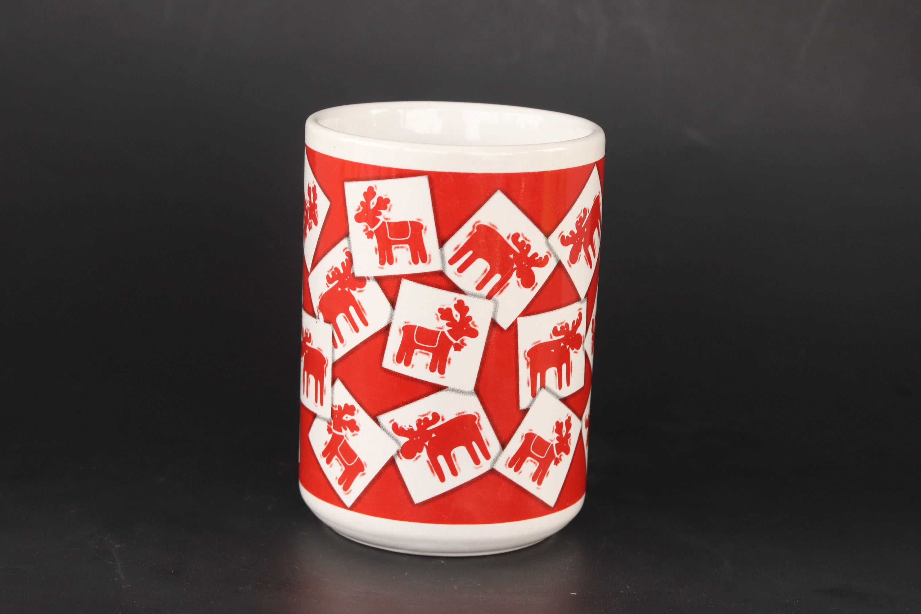 Vintage Red and White Moose Coffee Mug, Canadian Souvenir - Etsy