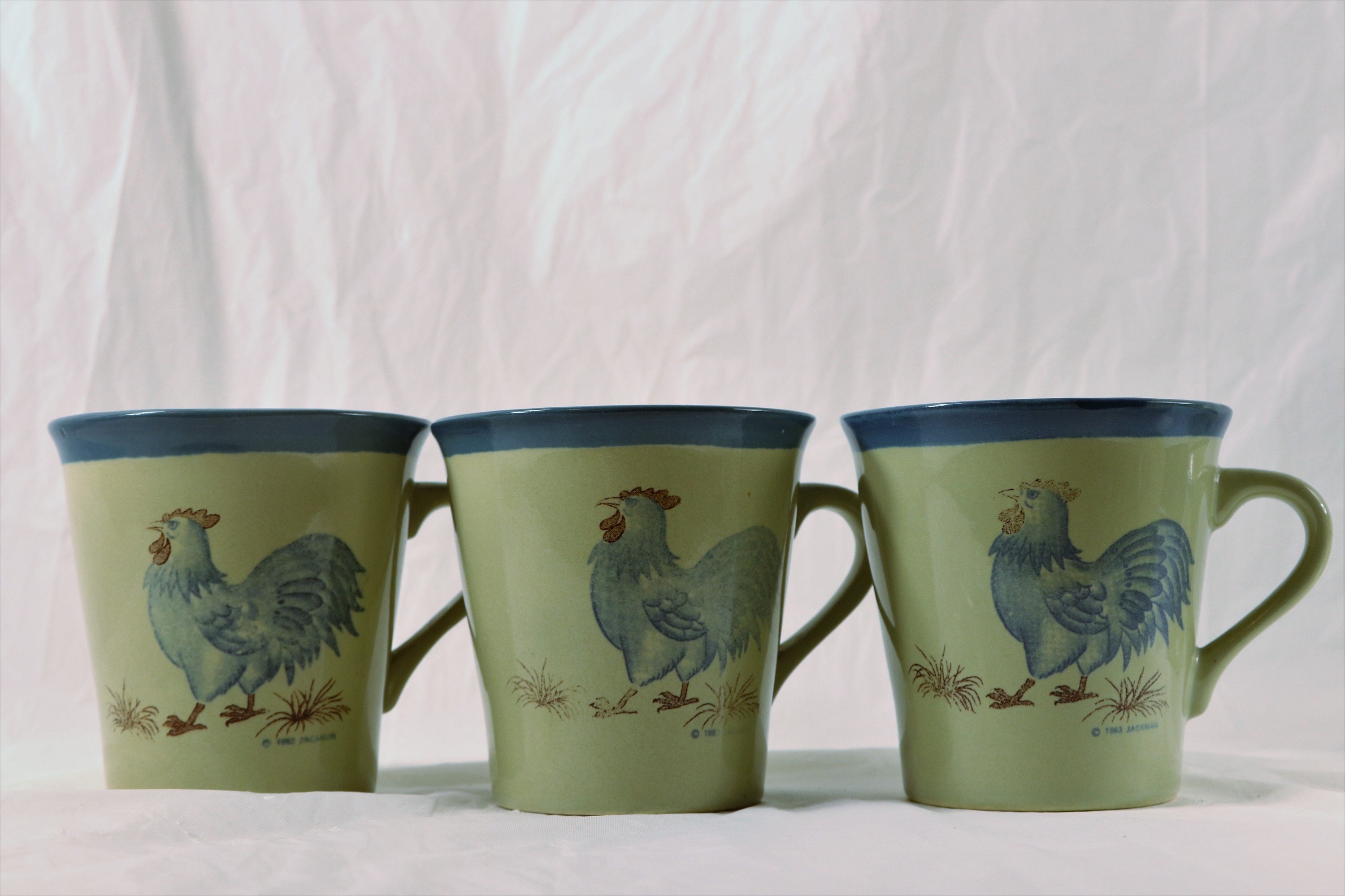 Jacaman Stoneware Creamer and Sugar With Three Coffee Cups | Etsy