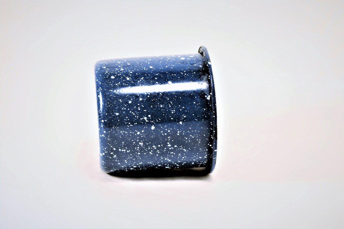 Blue Speckled Enamel Camping Mug, 12 Oz, Vintage Metal Cup - Etsy