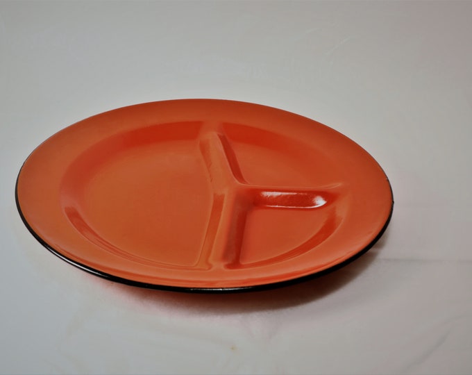 Enamel Dinner Plate Red Metal Plate Camping Enamel Plate - Etsy