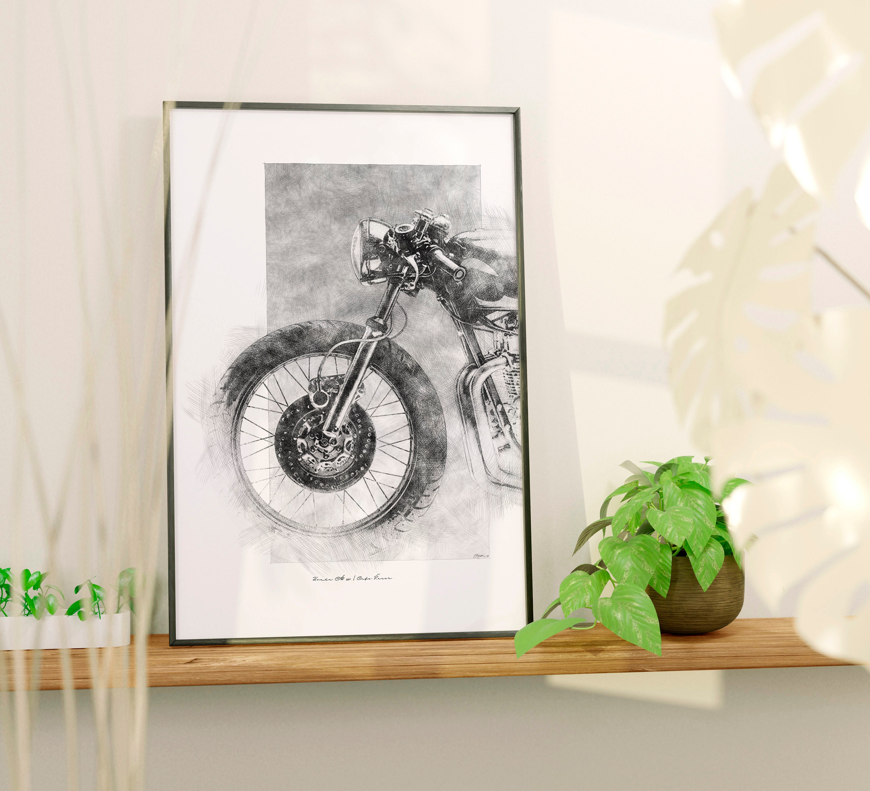 Digital Cafe Racer Downloadable Artwork - Honda CB 550 Motorcycle ...