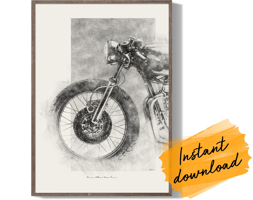 Digital Cafe Racer Downloadable Artwork - Honda CB 550 Motorcycle ...