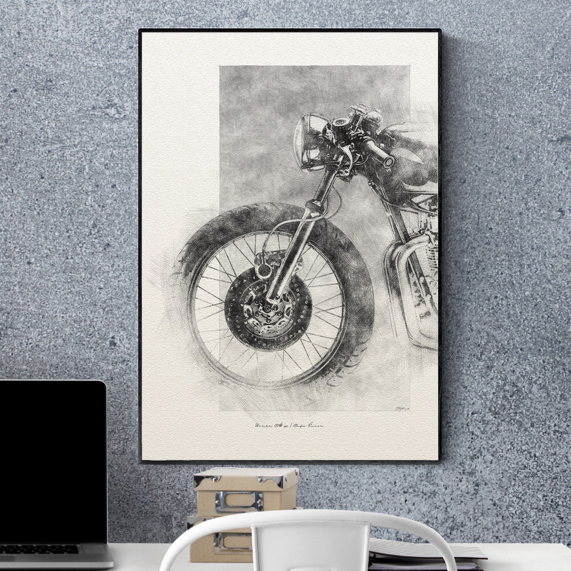 Digital Cafe Racer Downloadable Artwork - Honda CB 550 Motorcycle ...