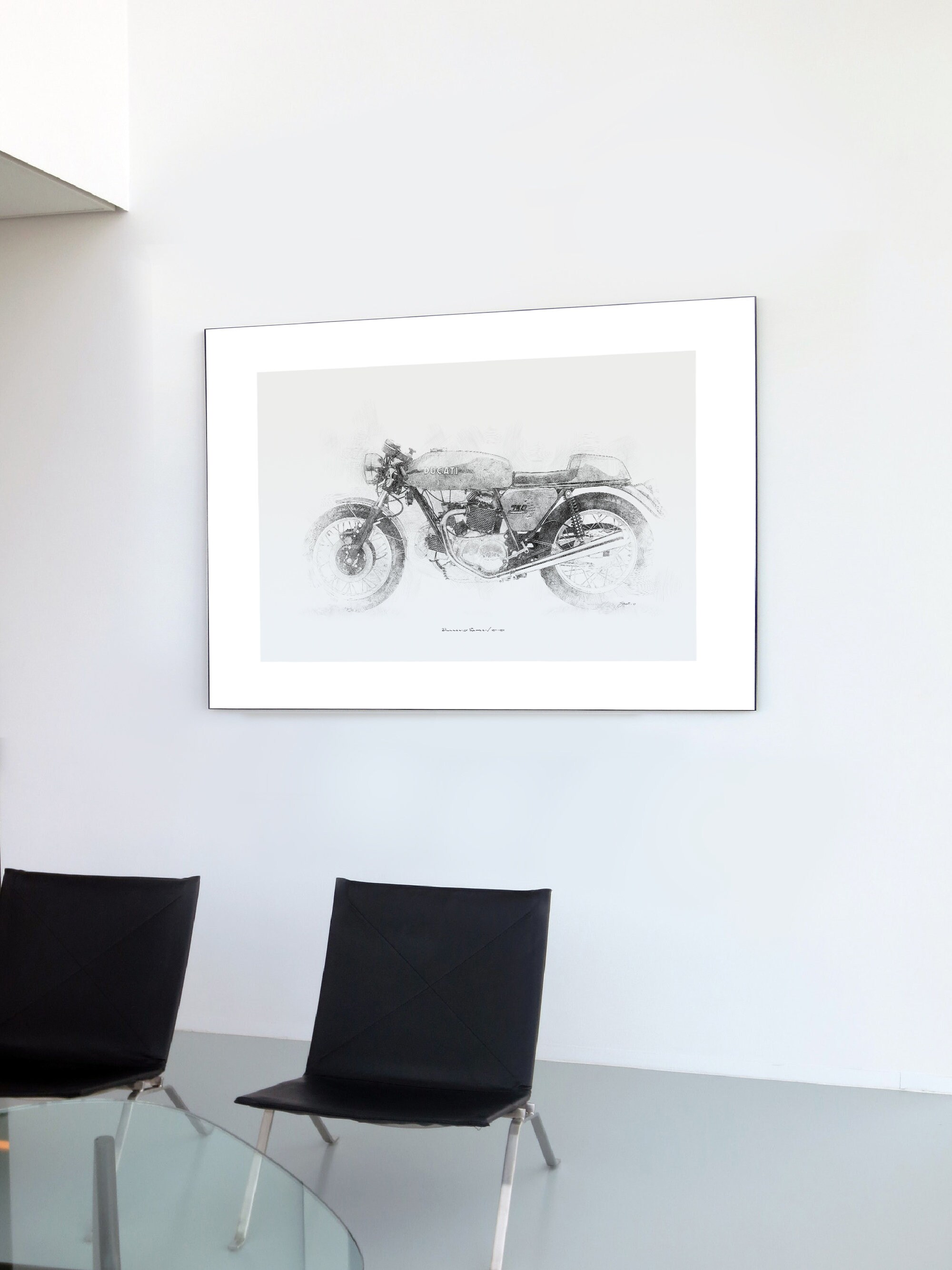 Digital Motorcycle Downloadable Artwork Ducati 750 Sport Sketch ...