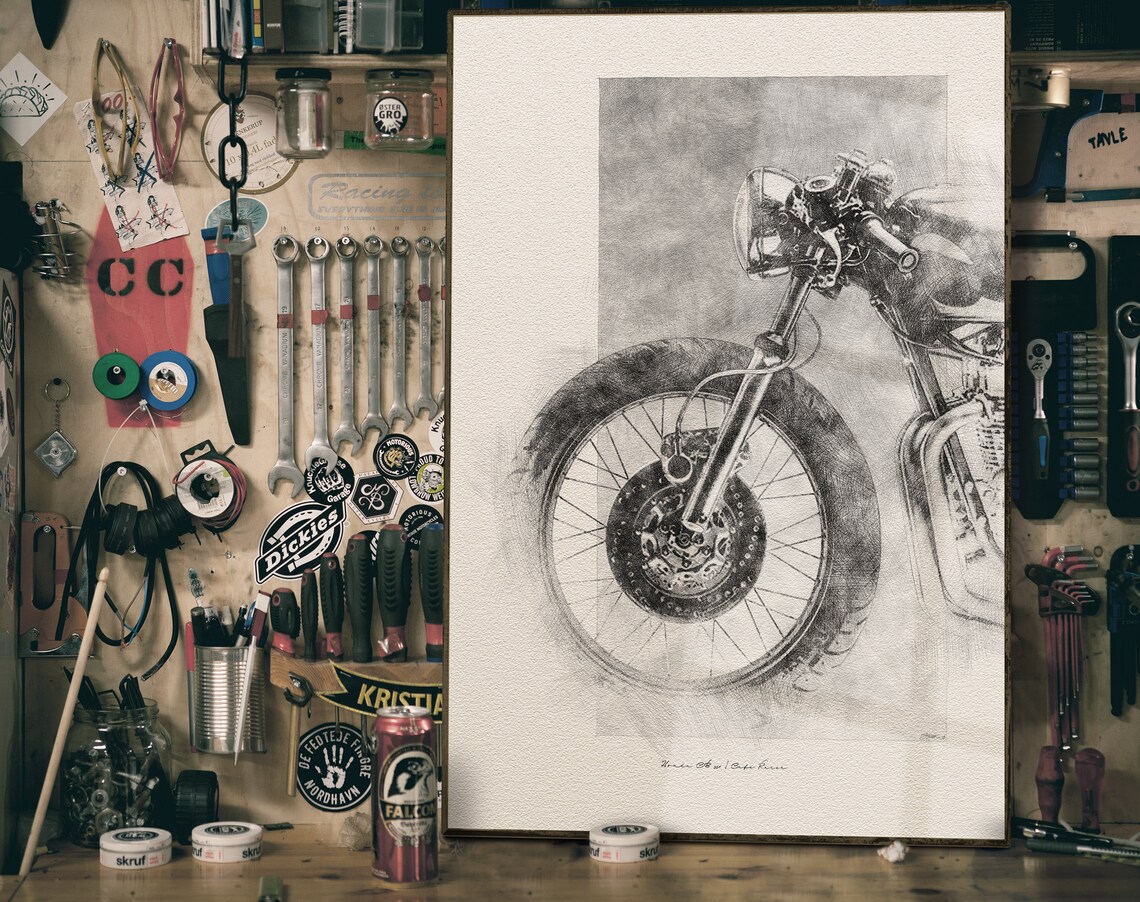 Digital Cafe Racer Downloadable Artwork - Honda CB 550 Motorcycle ...