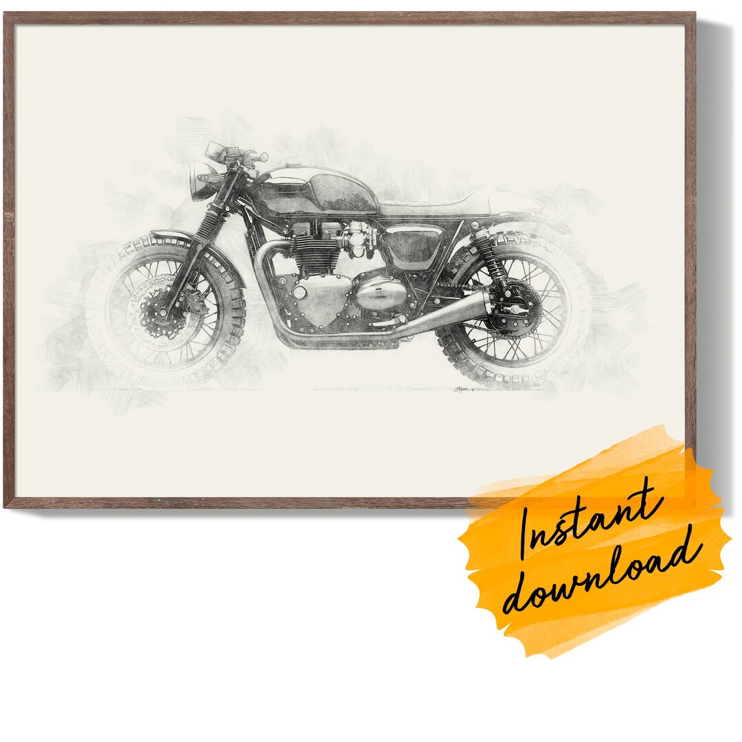 Digital Motorcycle Downloadable Artwork - Dream Motorcycle Sketch 003 ...