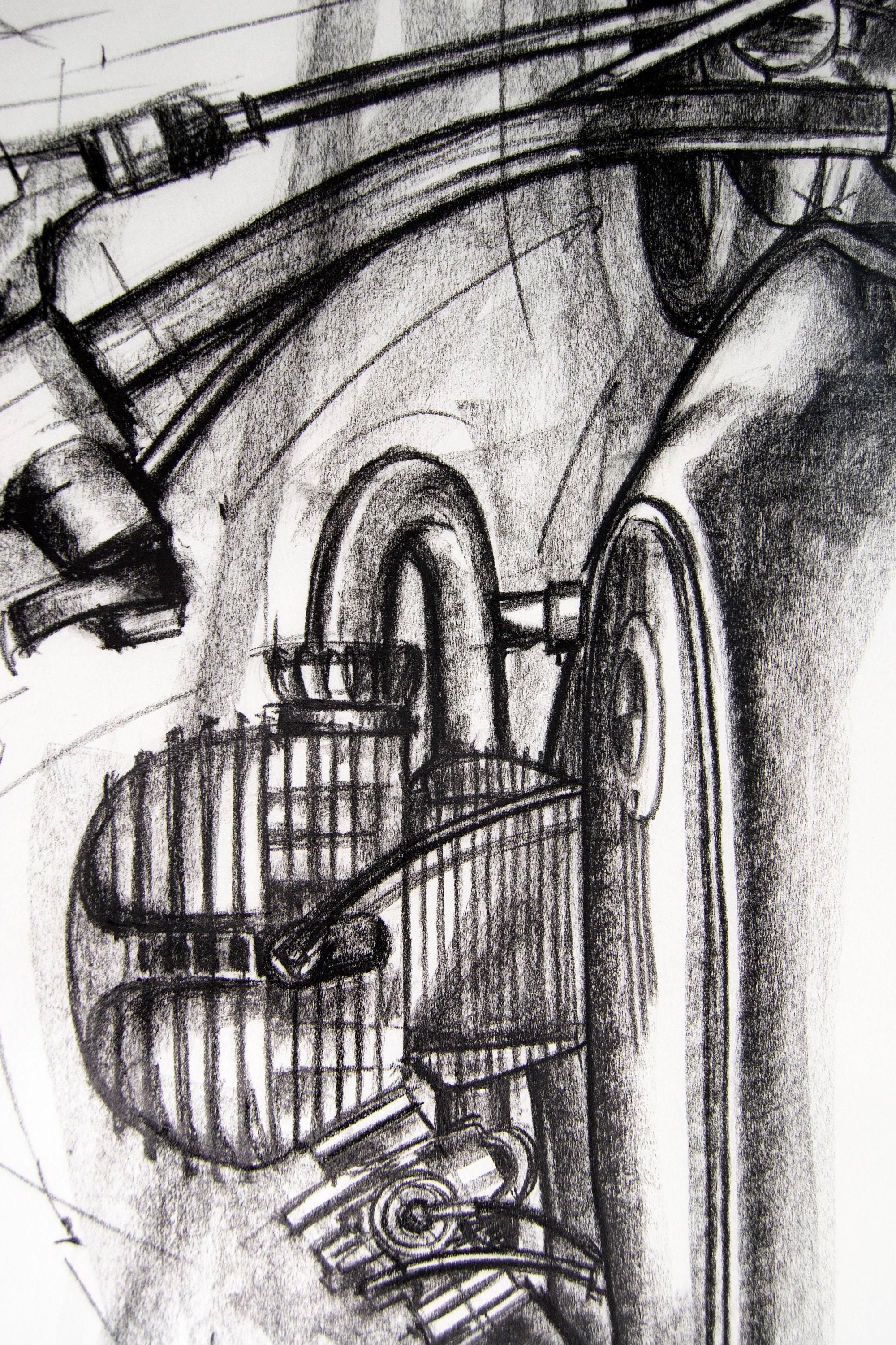 Digital Art Print in Chalk BMW Motorcycle Sketch Auto & | Etsy