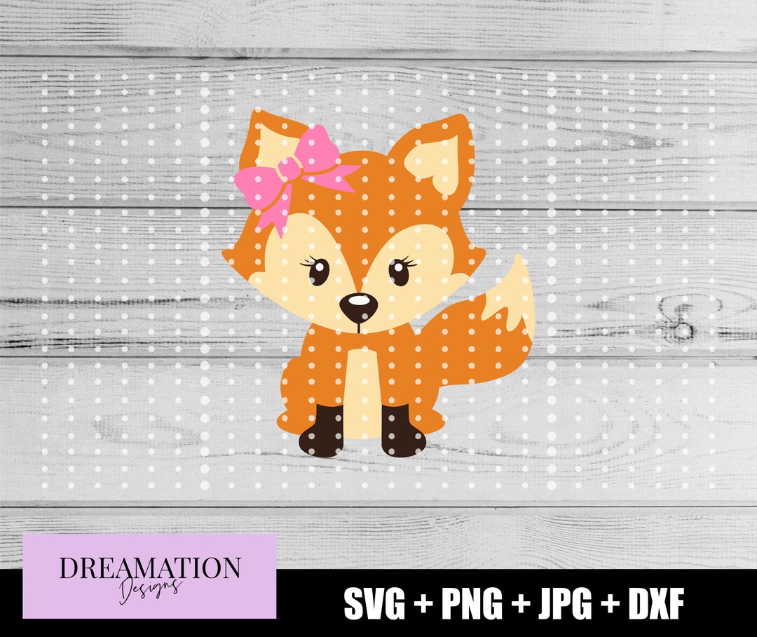 BABY Girl Fox SVG Fox With Lashes - Etsy