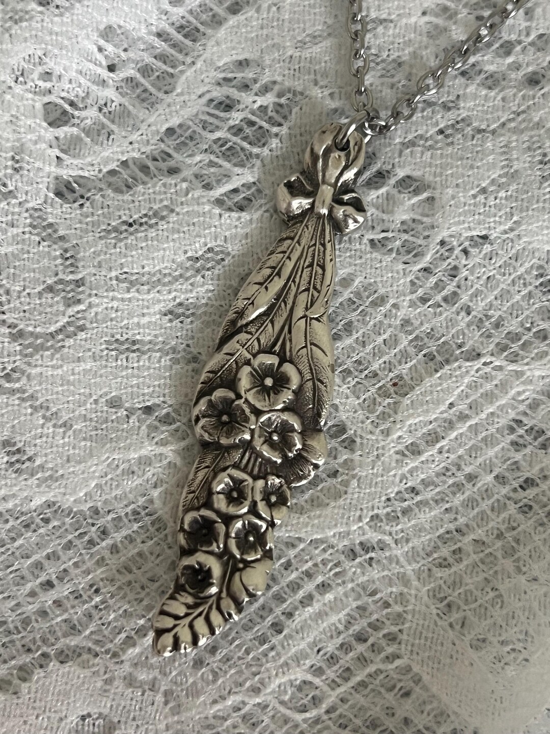Pendant Necklace | “forget Me Not” | Vintage Silverware Jewelry ...