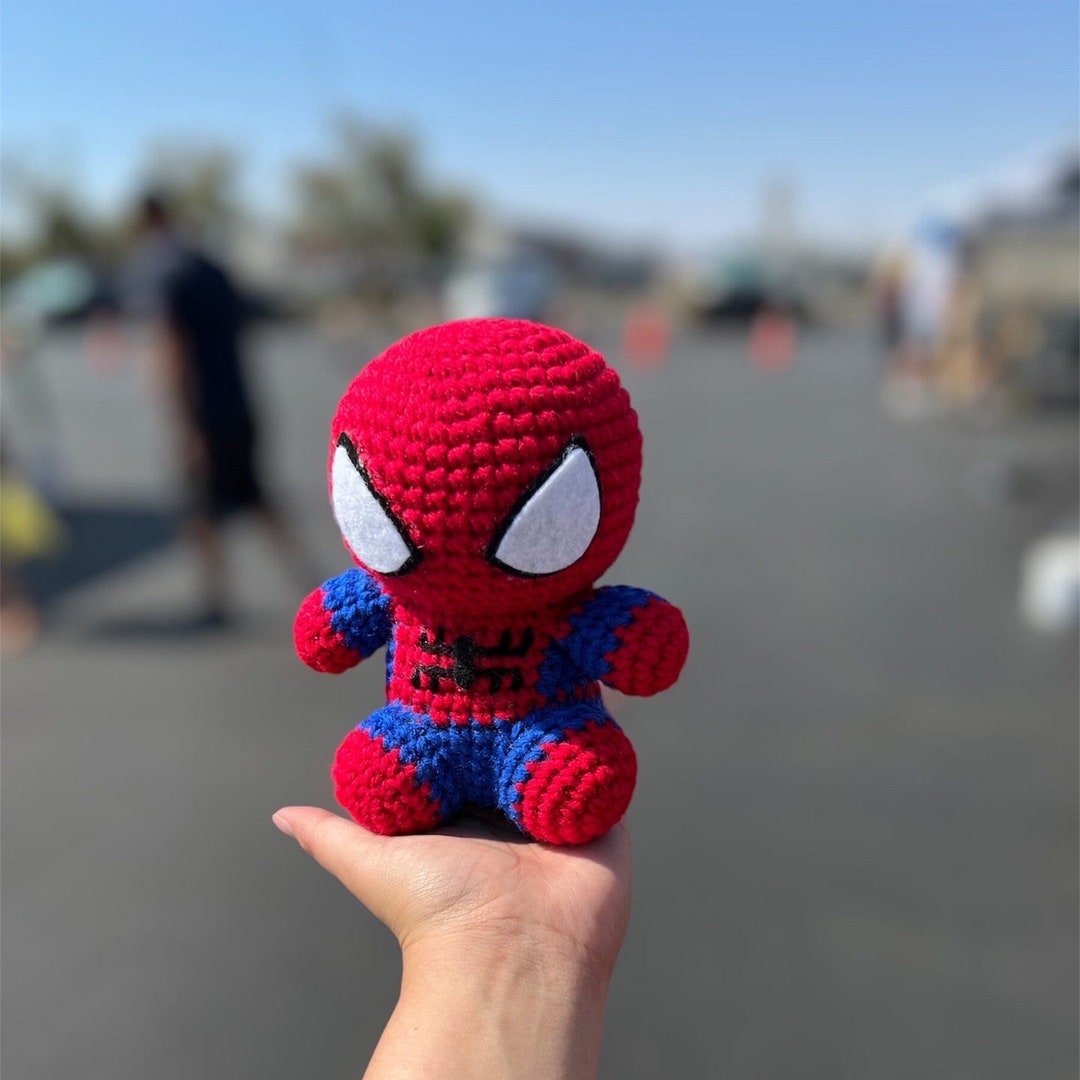 Handmade Crochet Cute Chubby Chibi Soft Super Hero Spider Plushie Red ...