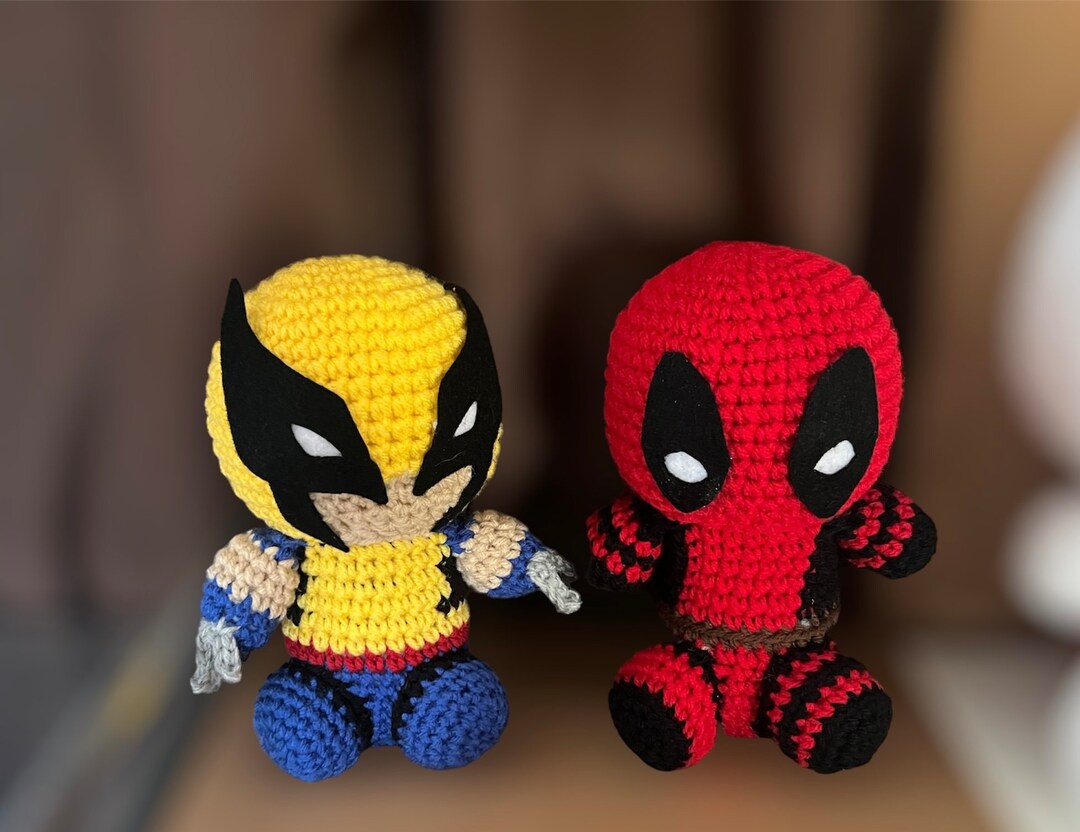 2 Pack BFF Handmade Crochet Cute Chibi Super Hero Friends Plushies Mix ...