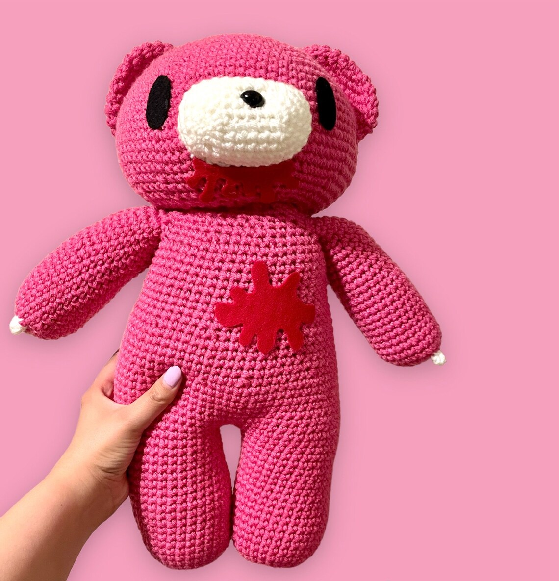 Extra Large Handmade Crochet Huggable Sad Bear Plushie - Etsy