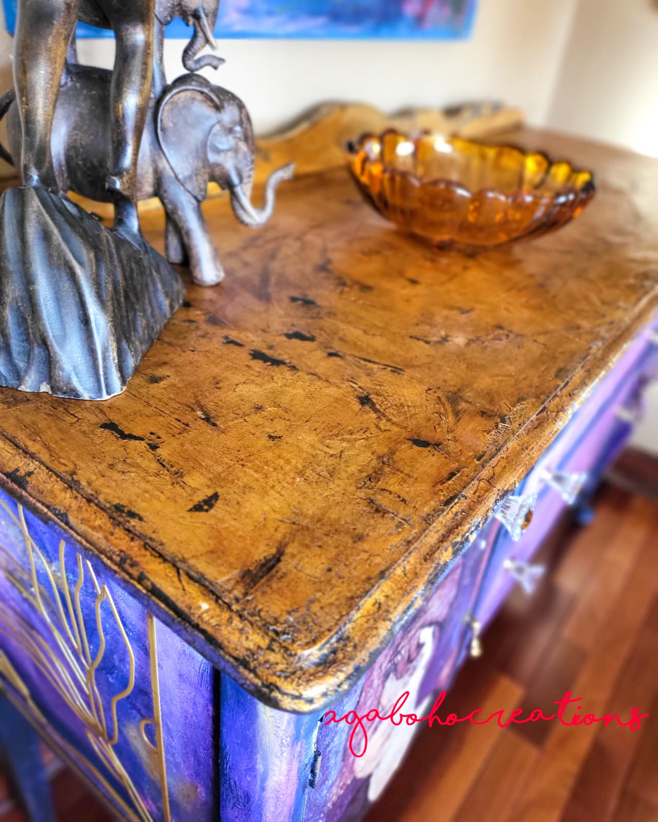 Buffet Table, Buffet, Storage, Large Cabinet, Vintage Style, Purple and ...