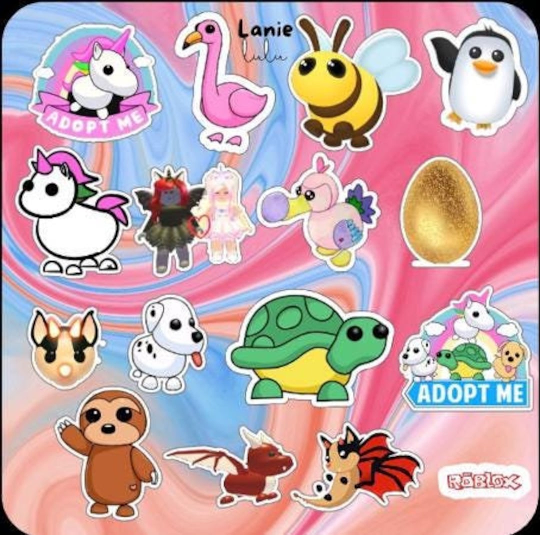 Sheet of Adopt Me Stickers, Water Resistant Vinyl Sheet of Stickers ...