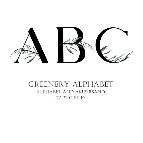 Greenery Alphabet - Etsy