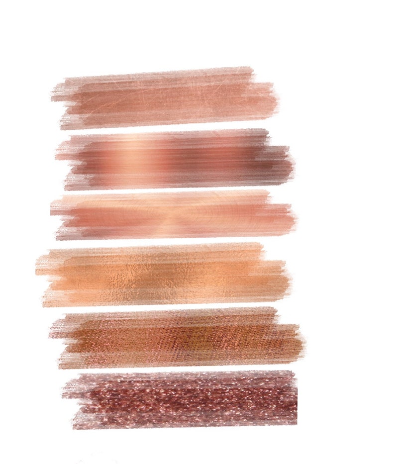 Copper Brush Strokes Clipart, Copper Foil Clip Art, Copper Glitter ...
