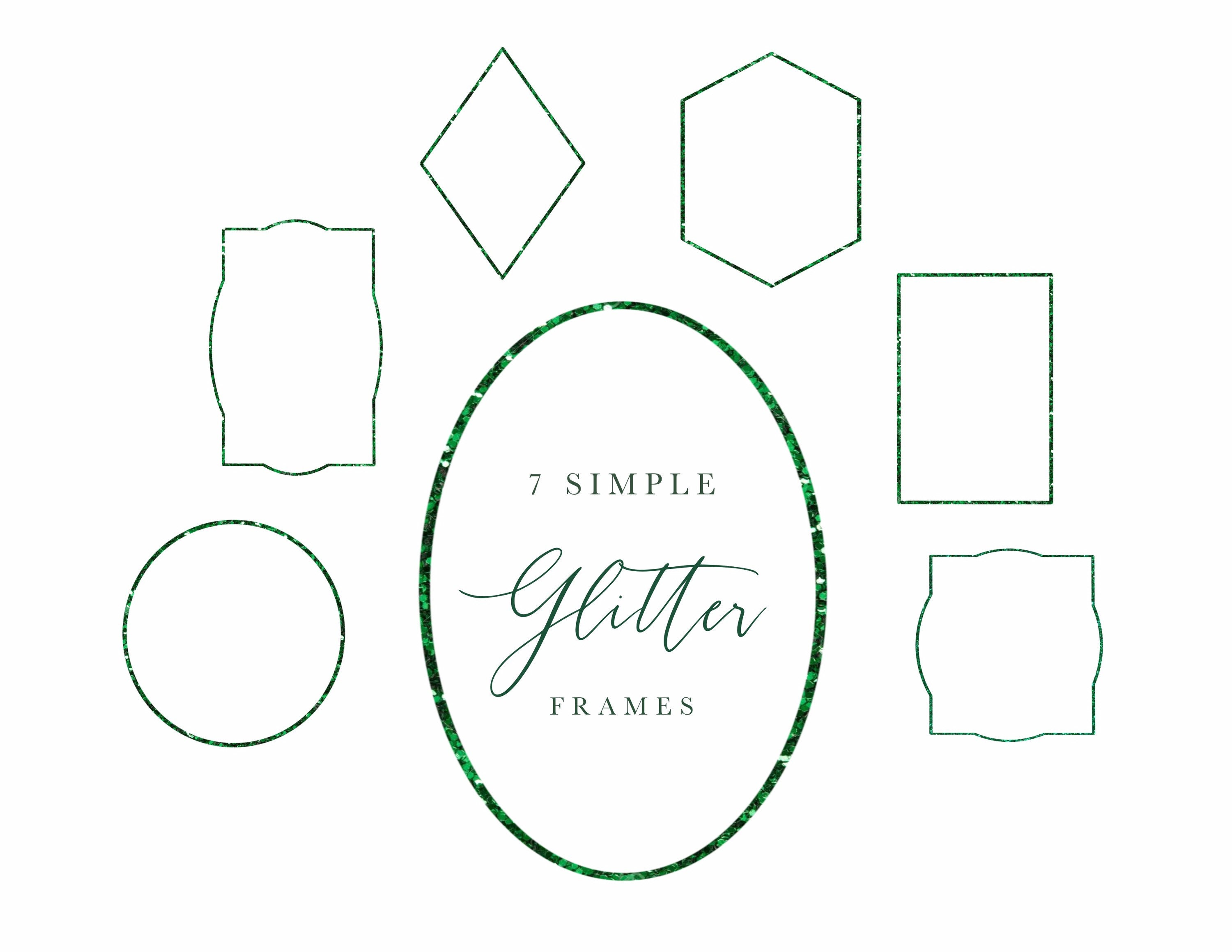 Green Glitter Frames Clipart, Green Glitter Frames, Glitter Frame Clip ...