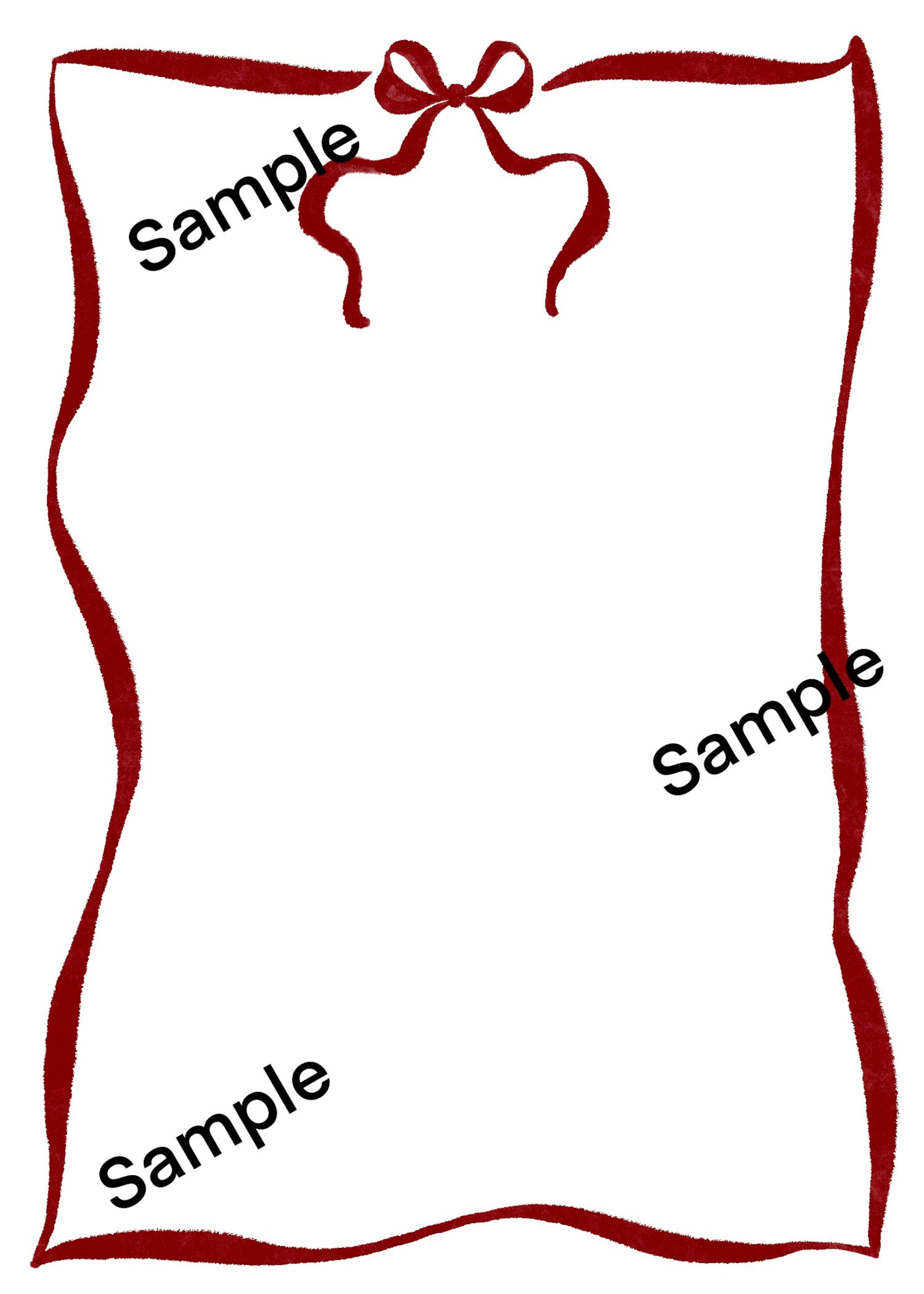 Red Bow Ribbon Frame, Hand Drawn Red Bow Frame, Vintage Bow Frame ...