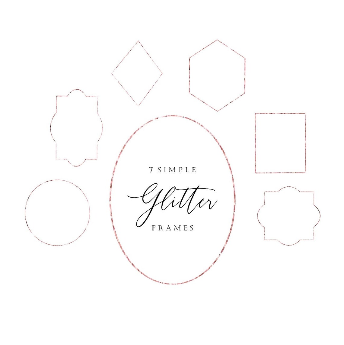 Rose Gold Glitter Frames Clipart Rose Gold Glitter Frames - Etsy