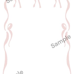 Pink Bow Ribbon Frame, Hand Drawn Pink Bow Frame, Vintage Bow Frame ...