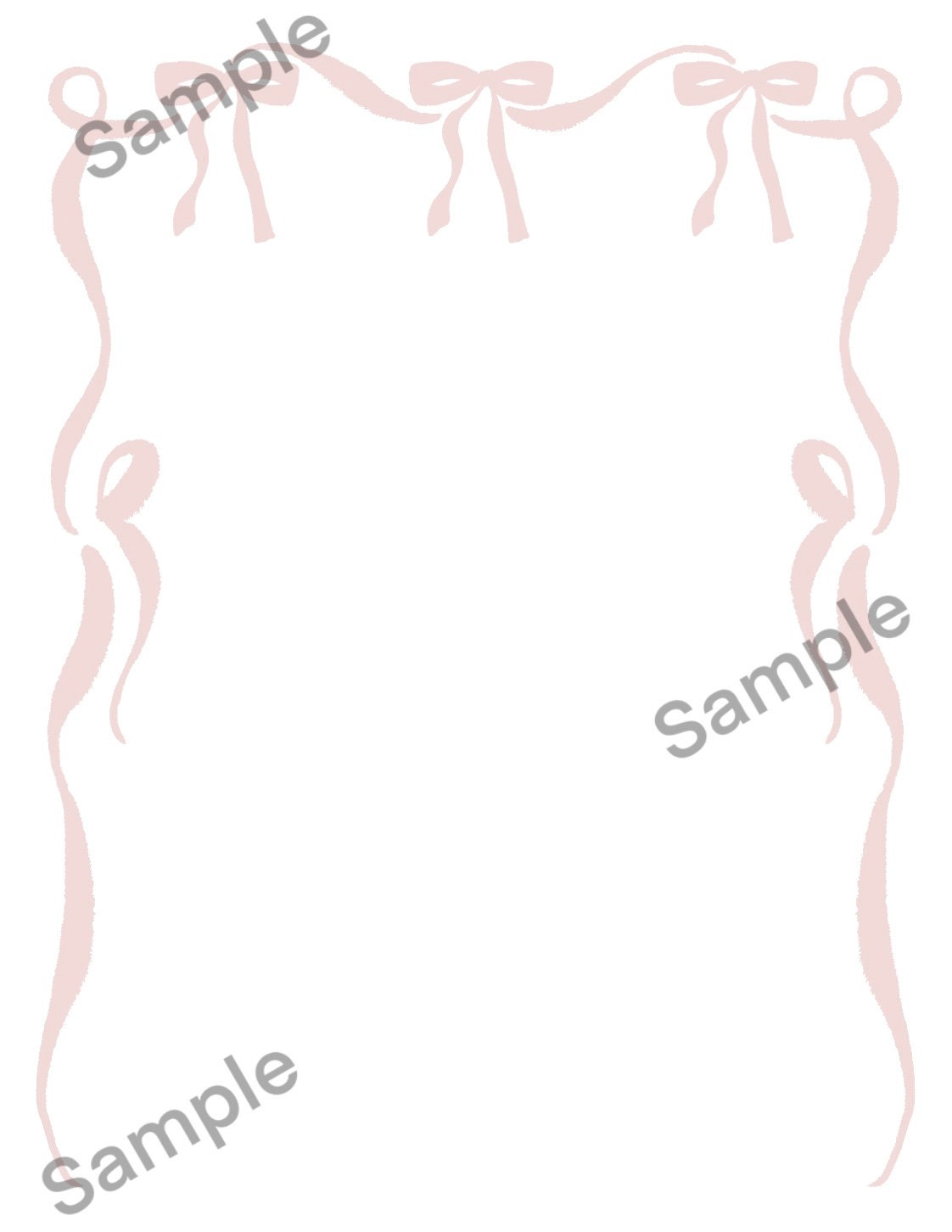 Pink Bow Ribbon Frame, Hand Drawn Pink Bow Frame, Vintage Bow Frame ...