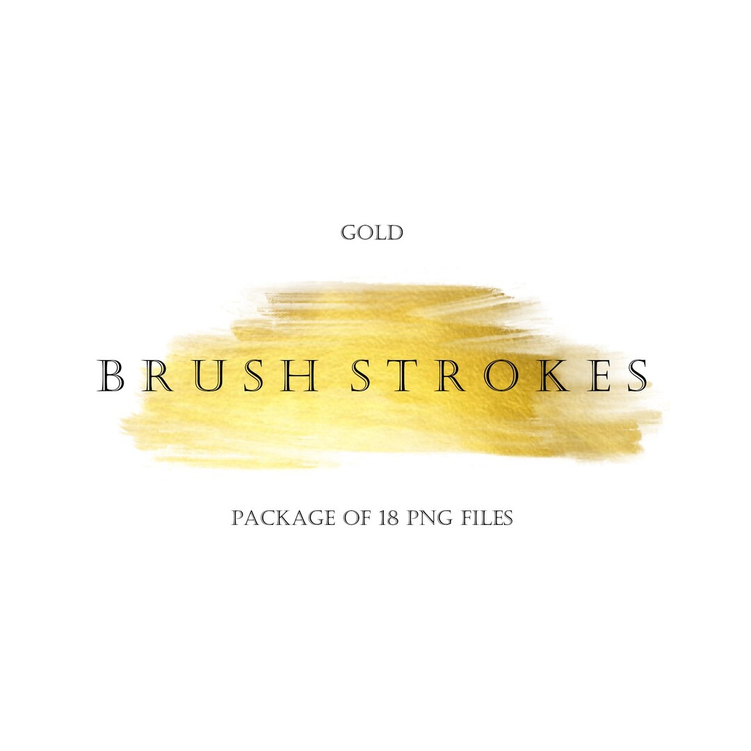 Gold Paint Brush Stroke Clipart, Gold Foil Clip Art, Gold Paint Brush ...