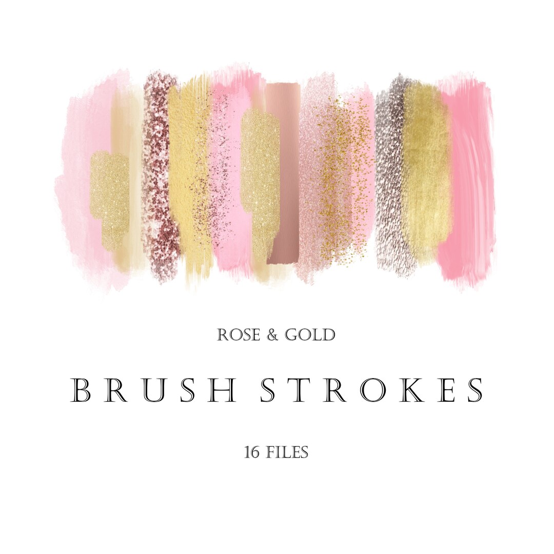 Rose Gold Brush Stroke Png, Rose Pink and Gold Brush Stroke Png, Rose ...
