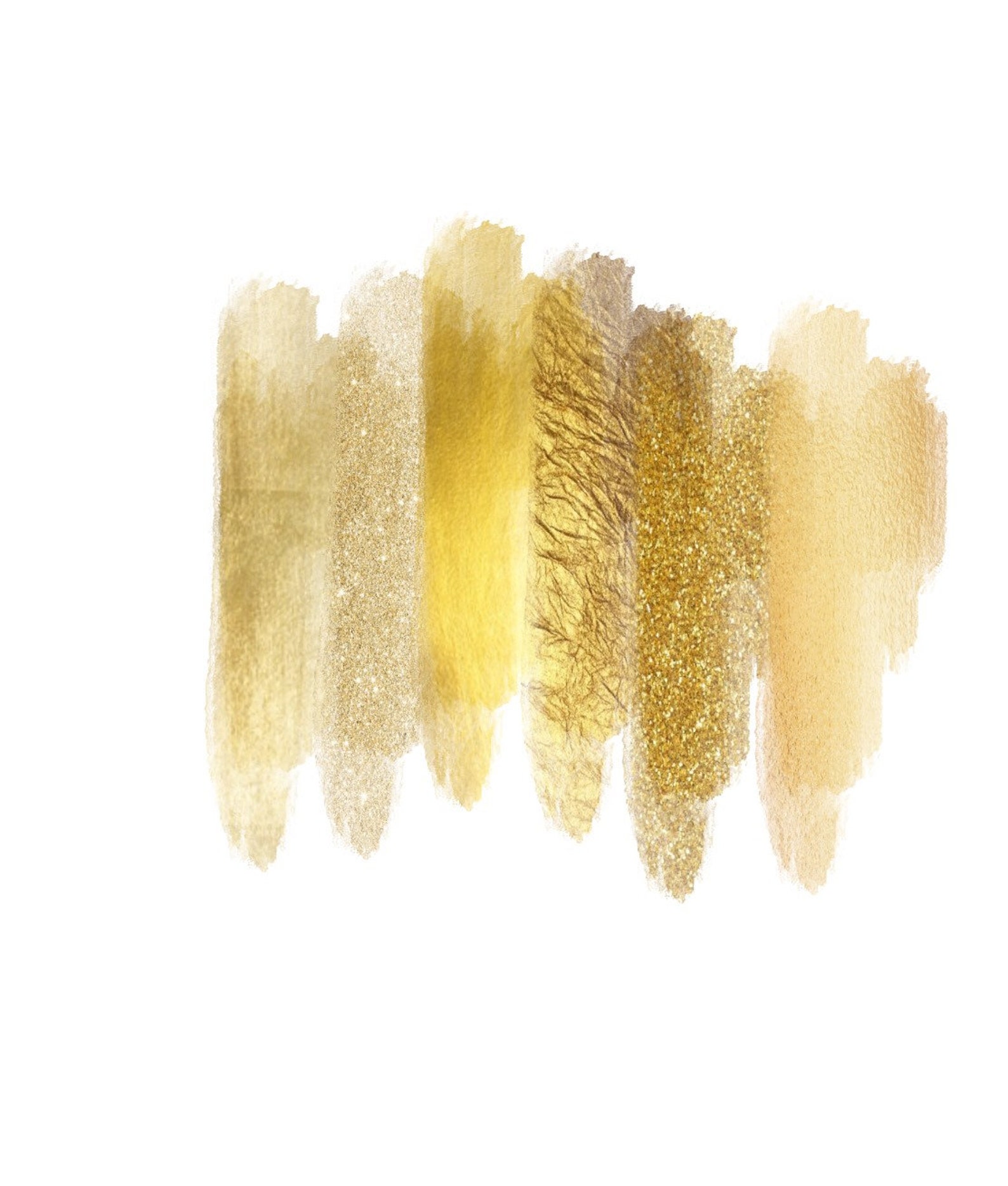 Gold Paint Brush Stroke Clipart, Gold Foil Clip Art, Gold Paint Brush ...