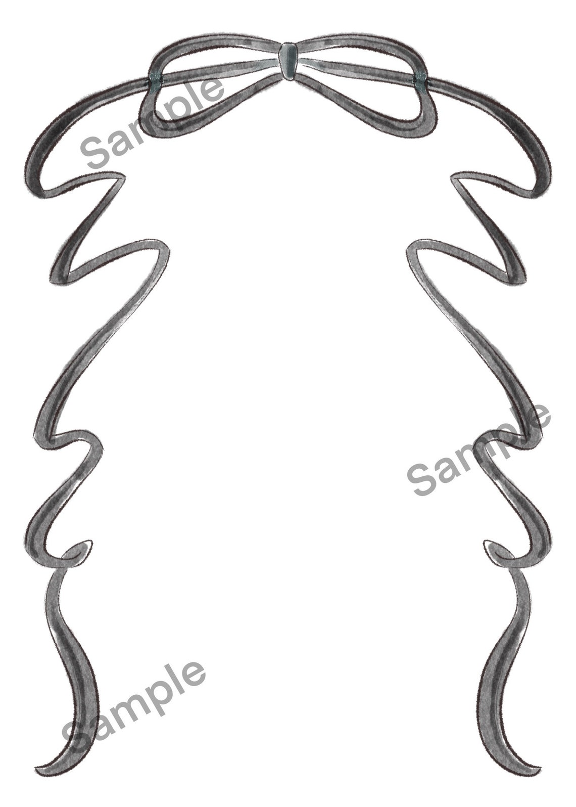 Black Bow Ribbon Frame, Hand Drawn Black Bow Frame, Vintage Bow Frame ...