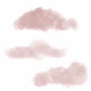 Watercolor Glitter Clouds Clipart, Pink Watercolor Cloud Clip Art ...