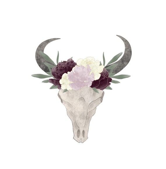 Paper, Party & Kids boho skulls Bull skulls clipart,boho clipart boho ...