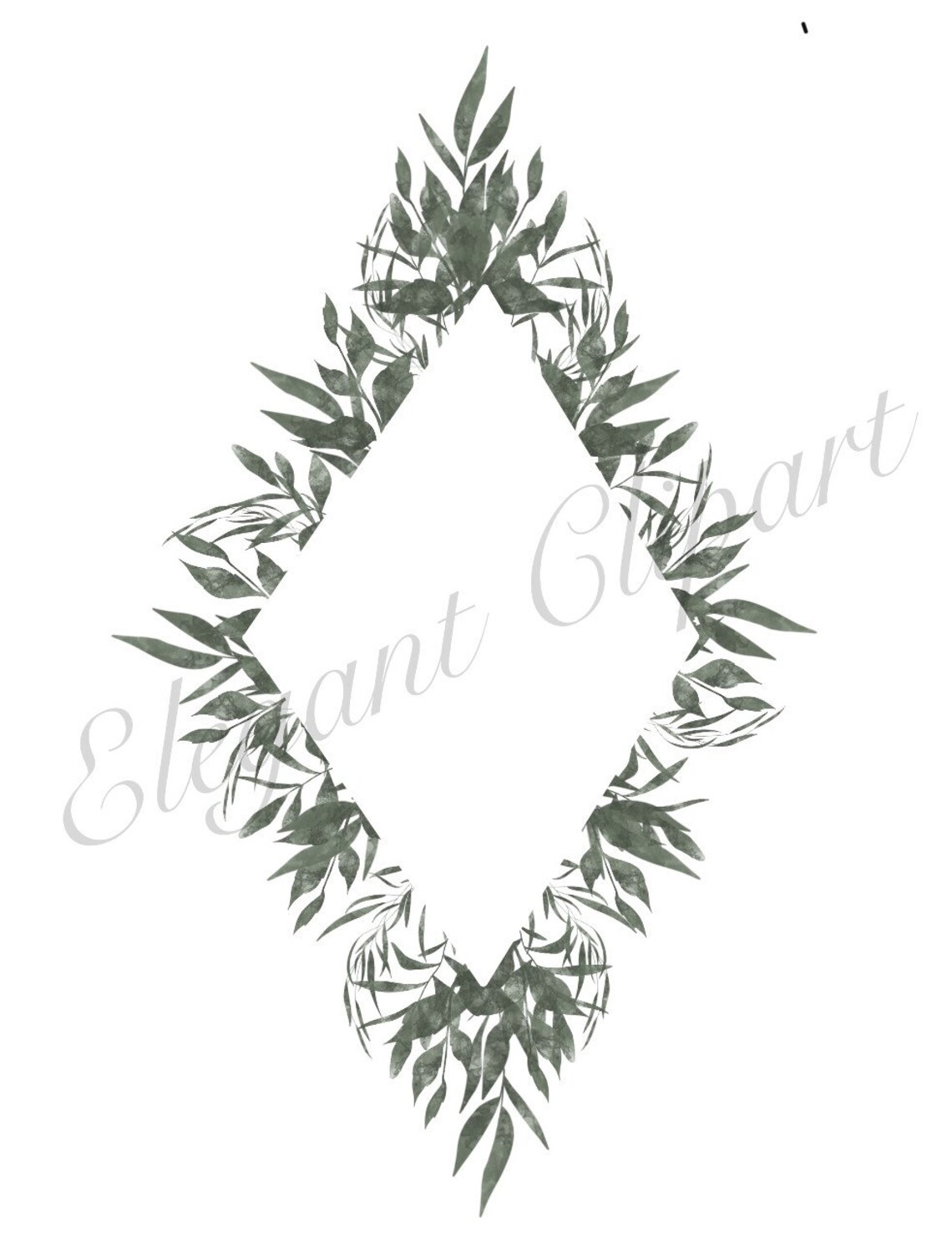 Green Watercolor Greenery Frame Clipart, Green Greenery Frame ...