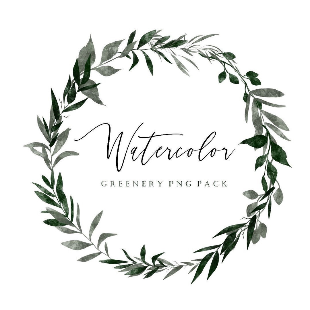 Watercolor Greenery Leaves, Green Watercolor Leaf Separates, Watercolor ...