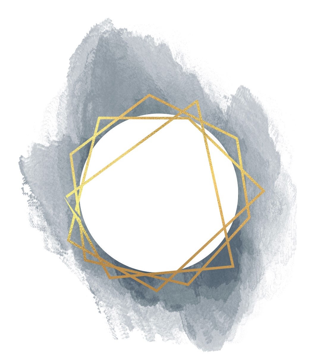 Navy and Gold Geometric Frame Clipart Navy and Gold Greenery - Etsy