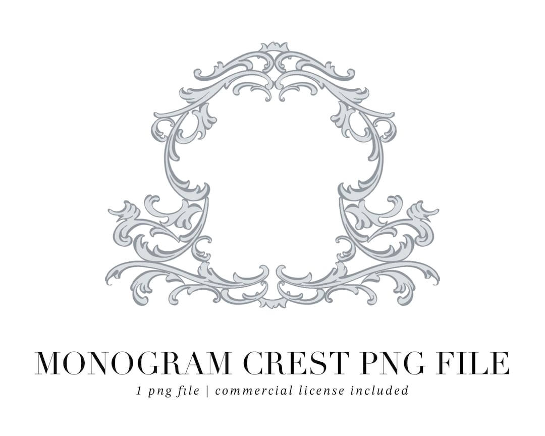 Wedding Crest Clipart PNG, Elegant Crest Monogram, Monogram Clipart PNG ...