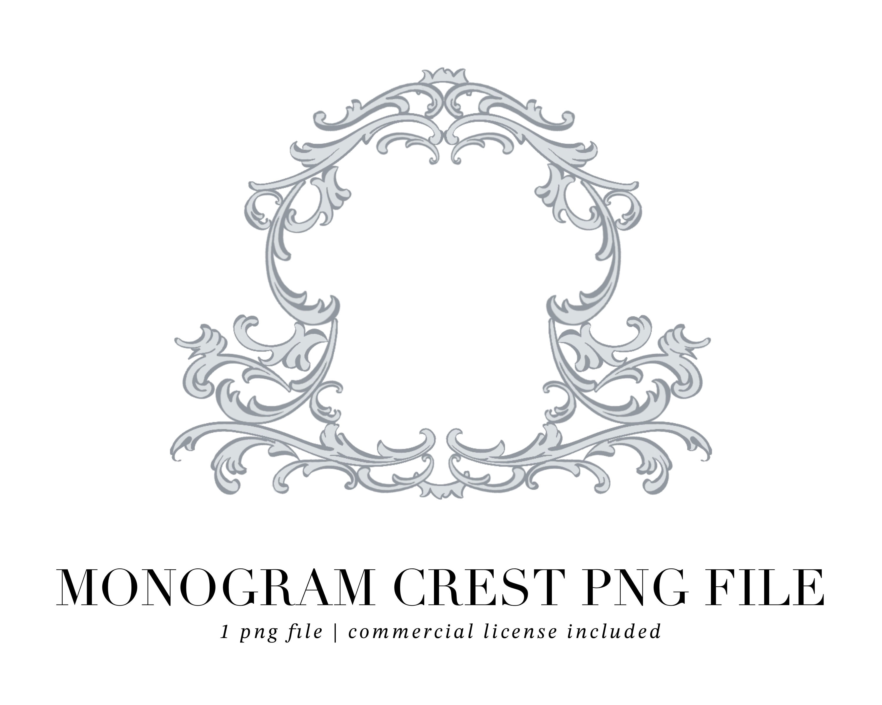Wedding Crest Clipart PNG, Elegant Crest Monogram, Monogram Clipart PNG ...