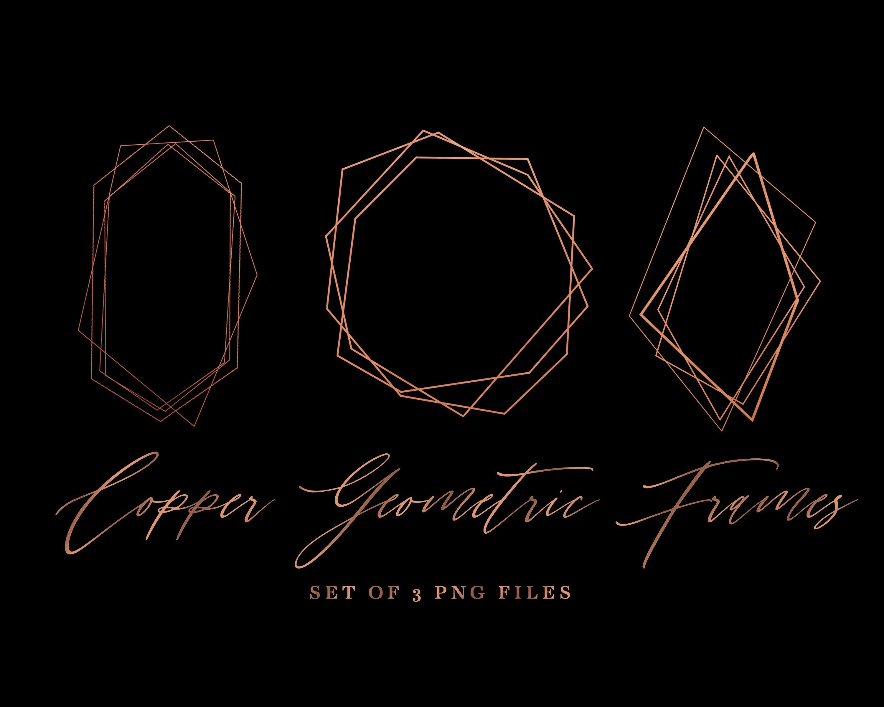 Copper Geometric Frame Clipart - Copper Frame Clipart Set - Geometric ...