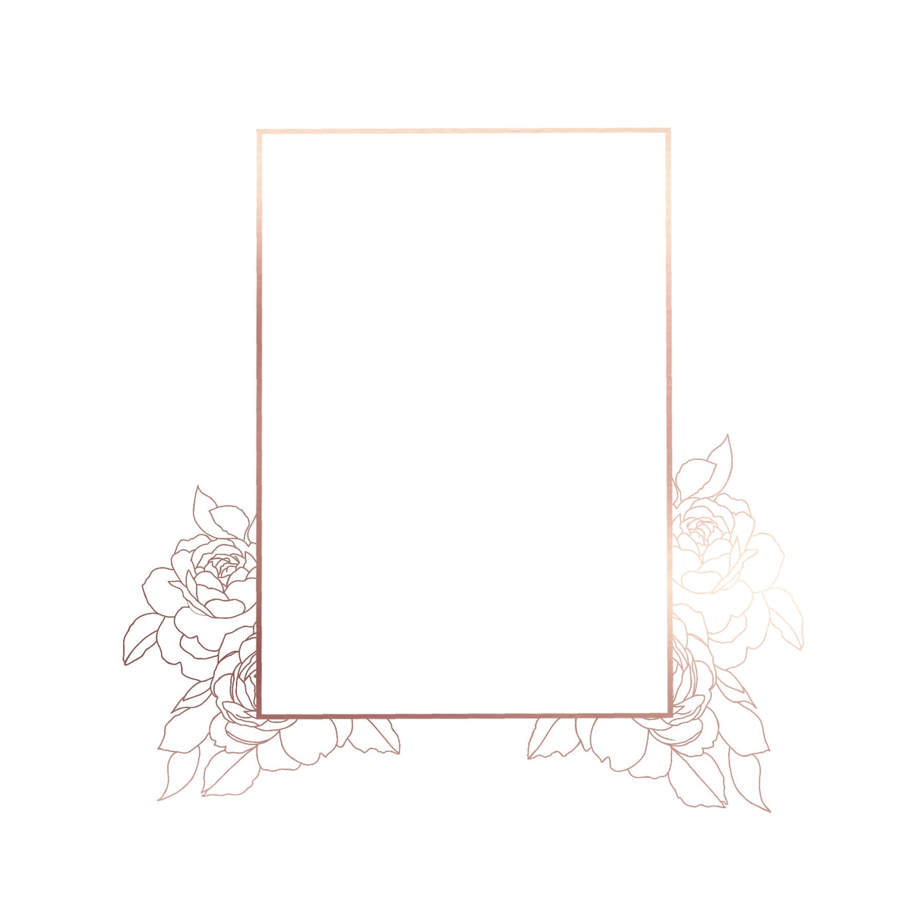 Floral Frame Clipart - Custom Rose Gold Crest Design - Rose Gold Line ...