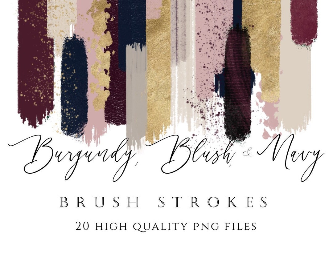 Burgundy Blush Navy Brush Stroke Png, Burgundy Blush Navy Brush Png ...
