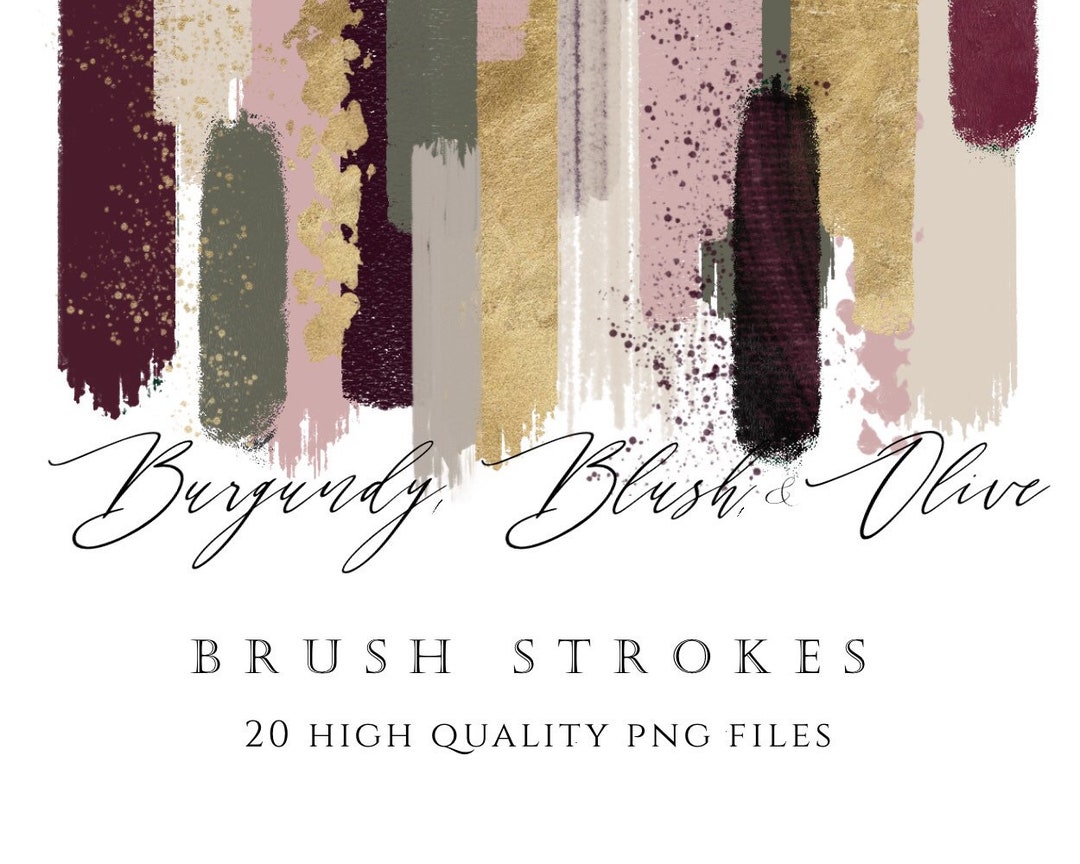 Burgundy Blush Olive Brush Stroke Png, Burgundy Blush Olive Brush Png ...