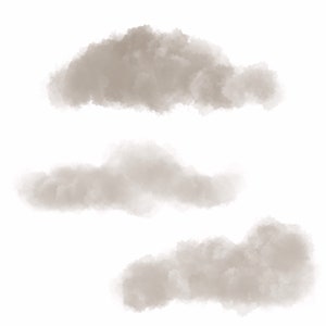 Watercolor Glitter Clouds Clipart, Beige Watercolor Cloud Clip Art ...