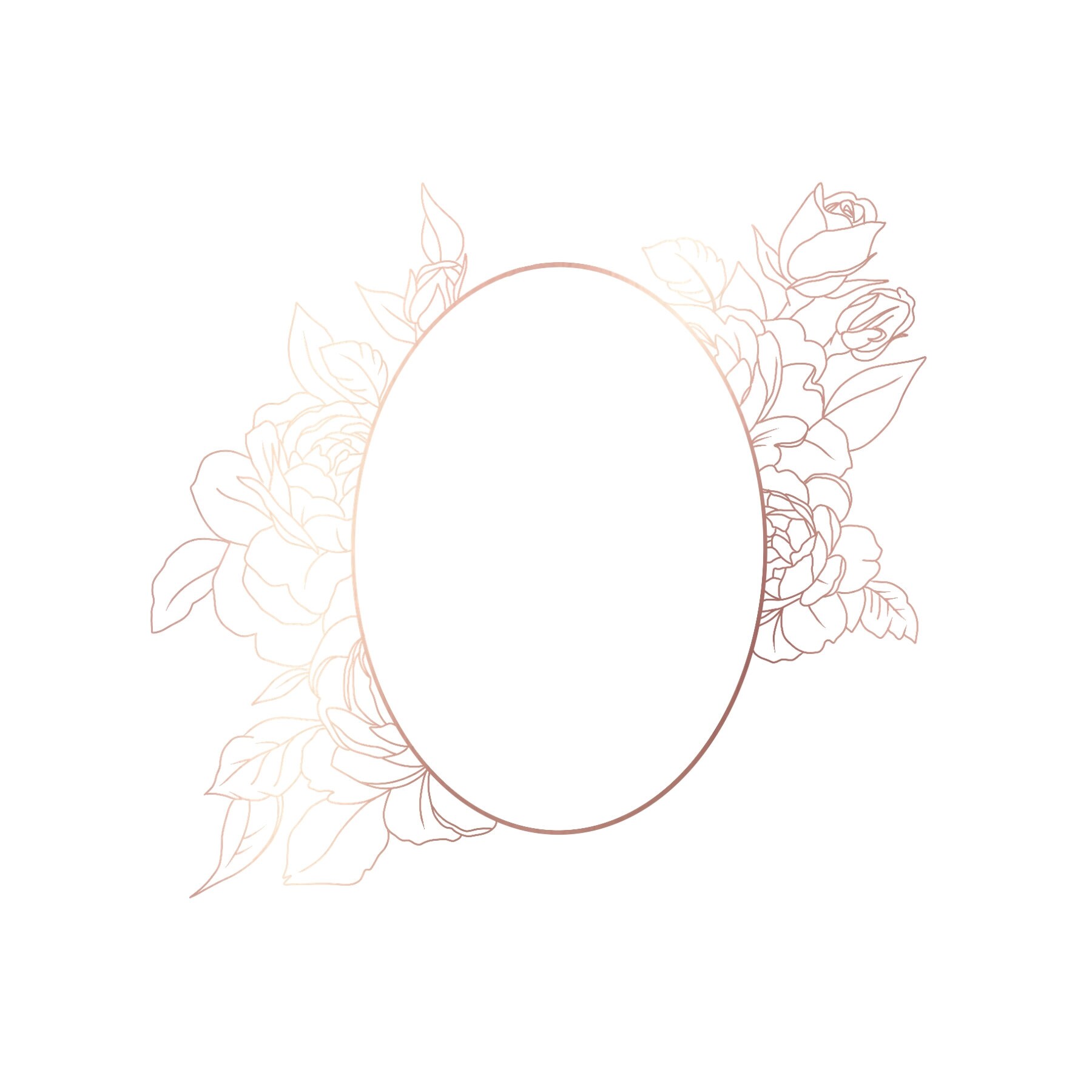 Rose Gold Frame Floral Clipart - Custom Crest Design - Rose Gold Logo ...