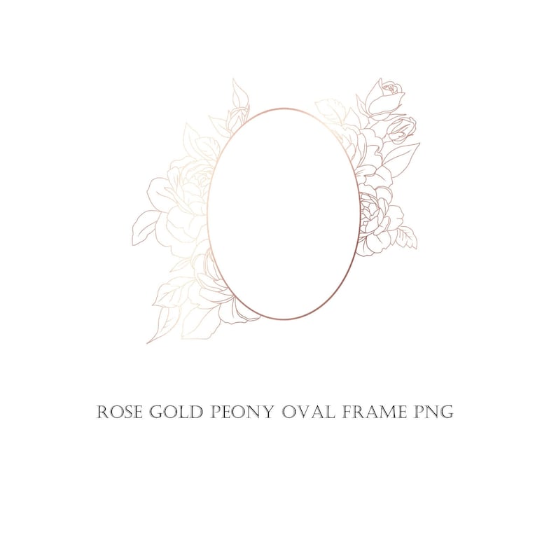 Rose Gold Frame Floral Clipart - Custom Crest Design - Rose Gold Logo ...